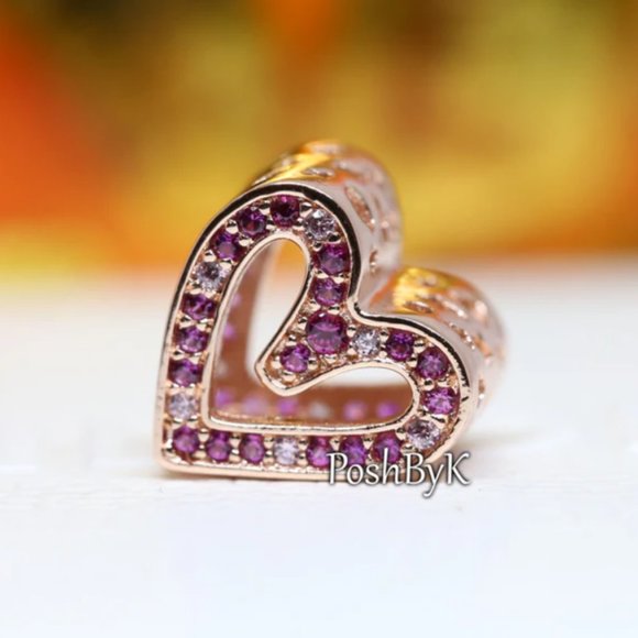 Pandora | Jewelry | Pandora Sparkling Ruby Red Pink Freehand Heart ...